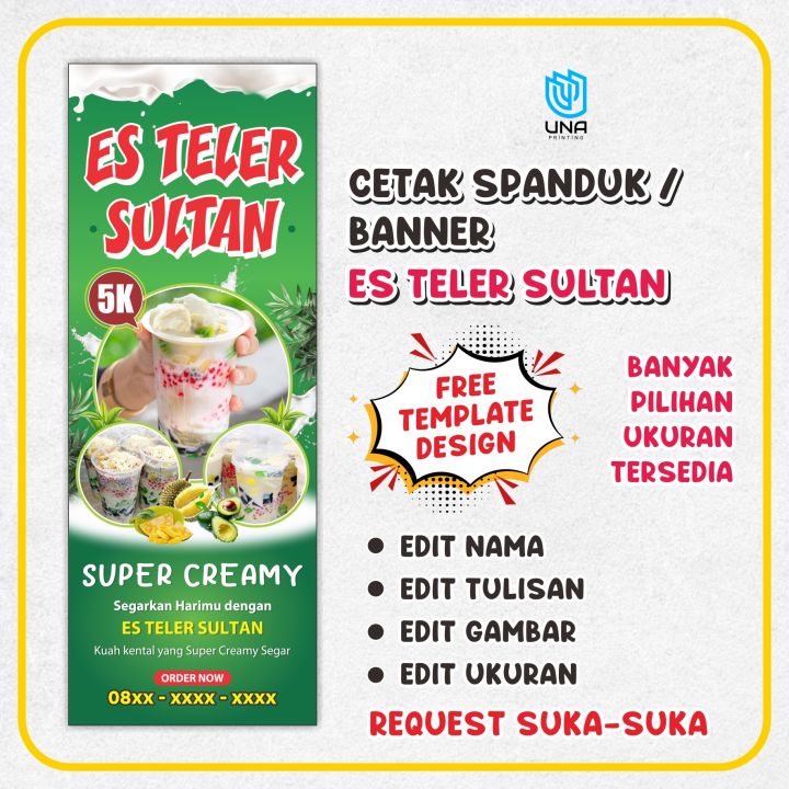 Cetak Spanduk / Banner ES TELER SULTAN BISA Custom Request | Lazada ...