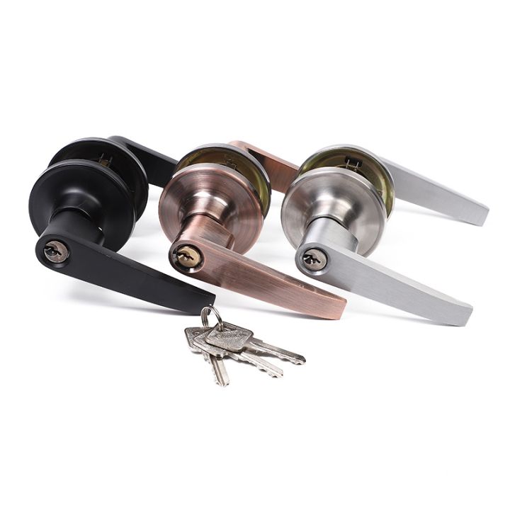 CP-202 Cooper lever type lock black doorknob Stainless Steel Lockset ...