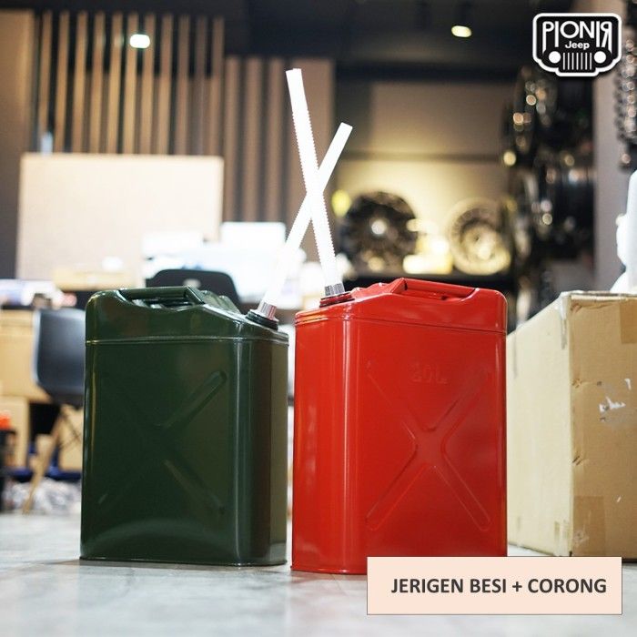 JERIGEN BESI BENSIN SOLAR ARMY NATO MILITARY STEEL JERRYCAN TANKI 20L ...