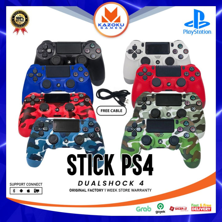 STIK PS4 CONTROLER DS4 WIRELES FREE KABEL USB - ARMY HIJAU | Lazada ...