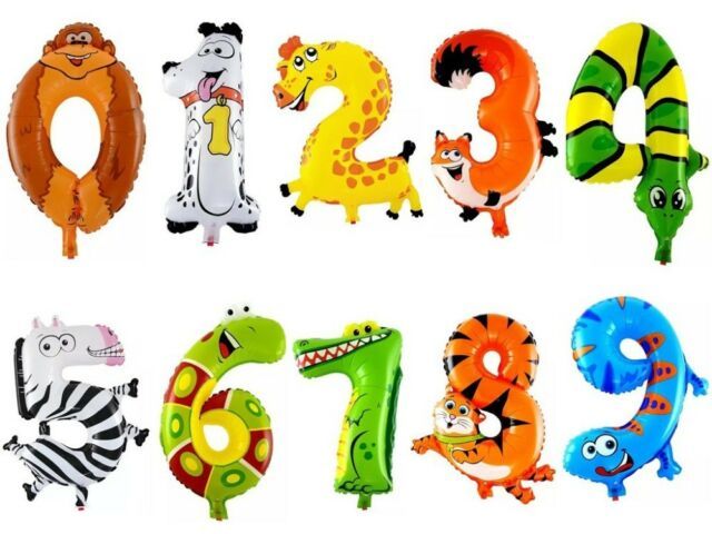 1 ft Animal Jungle Safari themed number balloons 0-9 available | Lazada PH