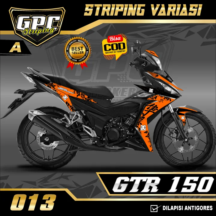 Sticker Striping Sticker Lis Variasi Honda Supra GTR 150 -Desain Bercak ...