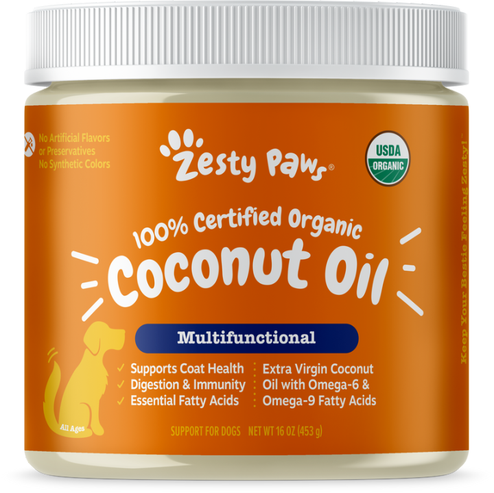Zesty Paws Virgin Coconut Oil for Dogs - Certified Organic & Extra ...
