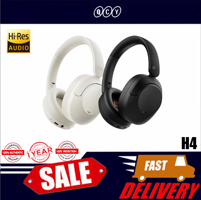 QCY H4 ANC Bluetooth Headphones Bluetooth 5.2 and 43dB Noise Cancellation Wireless Headset with ...