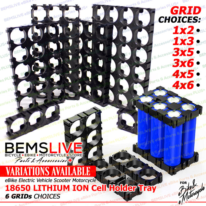 18650 Lithium Ion Battery Cell Holder Tray Fixture Module - 6 Grid ...