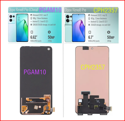 จอแอลซีดี Amoled ของแท้6.7นิ้วสำหรับ OPPO Reno8โปร8pro CPH2357แอลซีดี ...