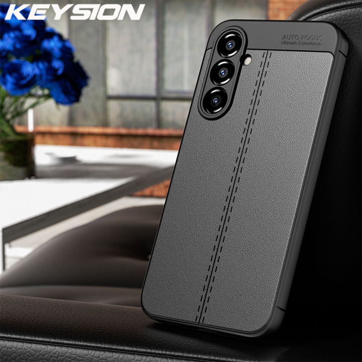KEYSION Shockproof Case for Samsung A54 A34 A14 5G A24 A14 LTE Leather Texture Soft Silicone ...