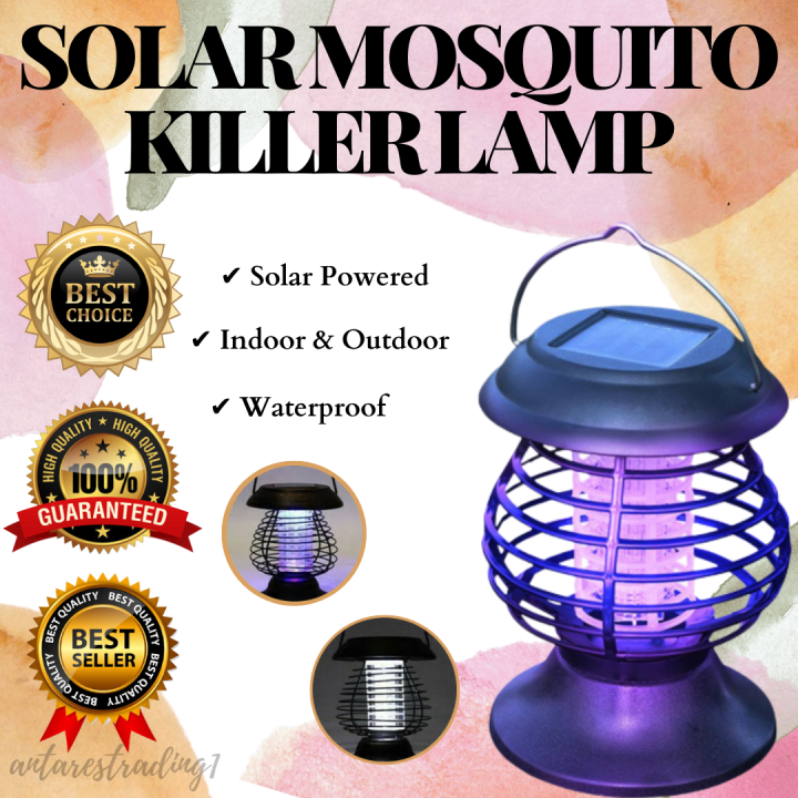 Solar Mosquito Killer Lamp Indor Outdoor Solar Powered UV Lamp Mosquito ...