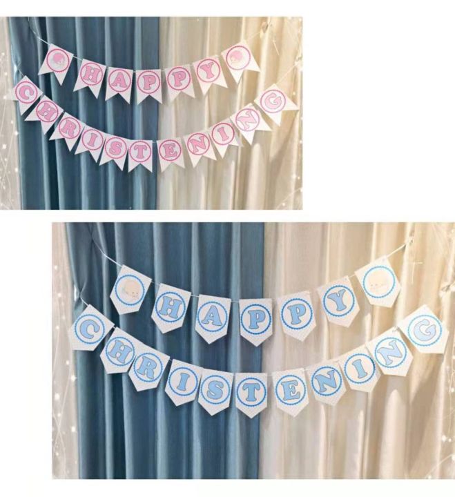 Boys and girls angel happy christening letters party decorations ...