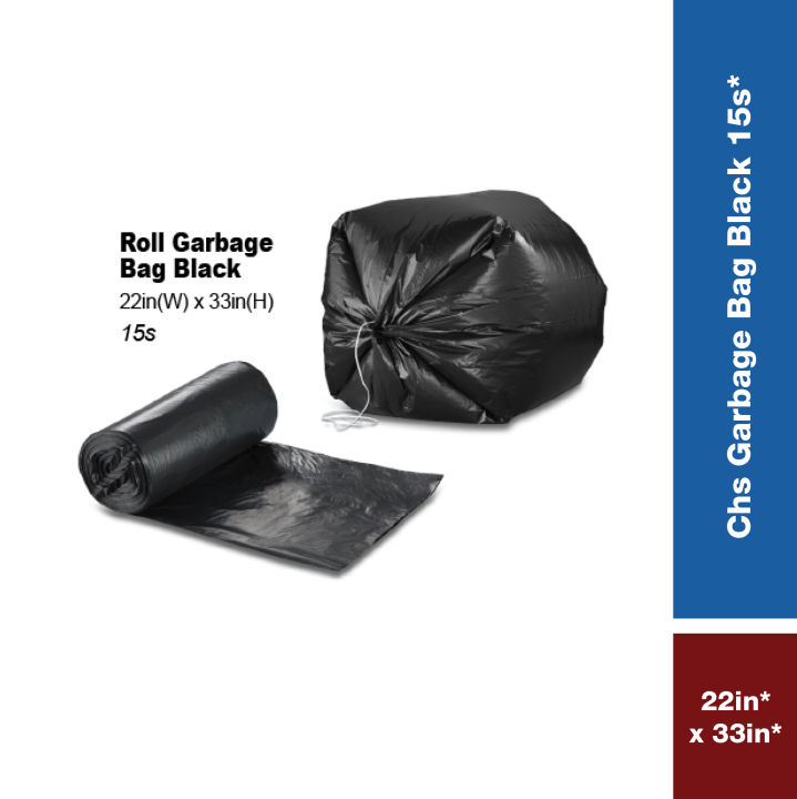 Chs Garbage Bag Black 15s / Plastik Sampah (22in*33in*) | Lazada