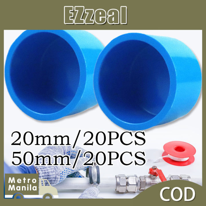 20pcs Water Pipe Cap 20/50mm Pvc Blue Pipe Fittings End Cap Size ...
