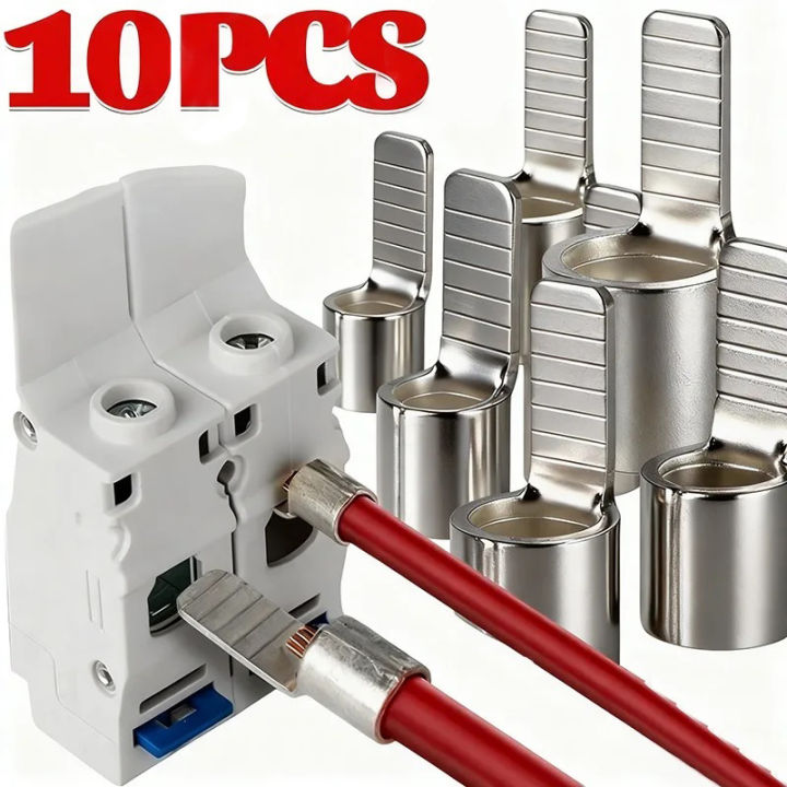 10PCS Copper Silver Plating Terminal Circuit Breaker Plug Pin-Shaped ...