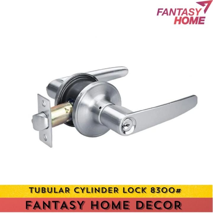 Tubular Lever Cylindrical Cylinder Door Lock Tombol Pintu Bilik Rumah ...