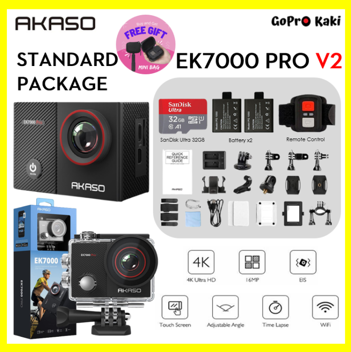 Akaso EK7000 PRO V2 4K Action Camera with Touch Screen EIS 40M ...