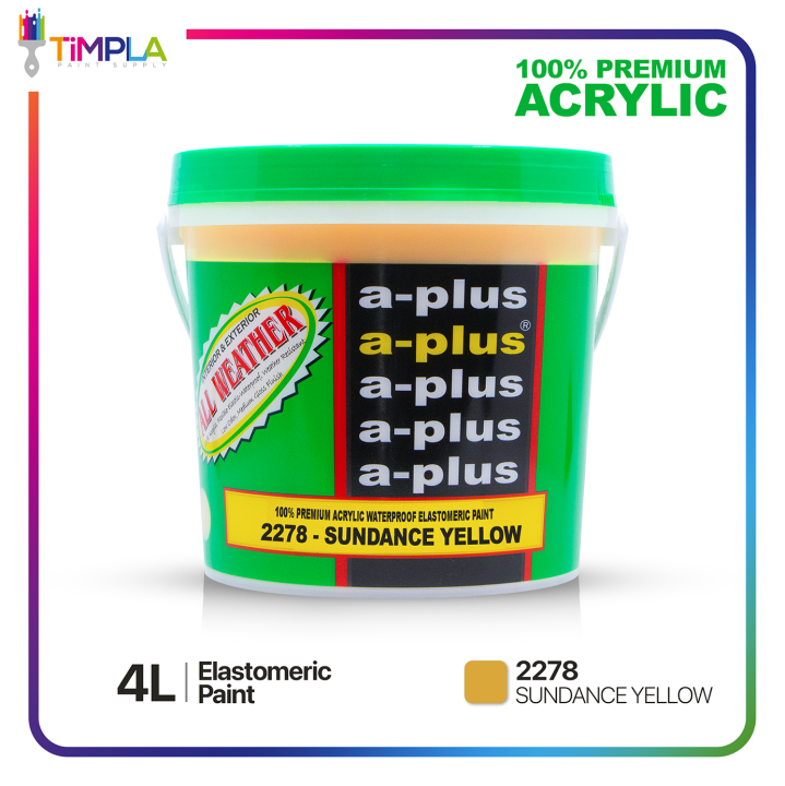 4 Liter A-Plus All Weather - 2278 SUNDANCE YELLOW house paint for ...