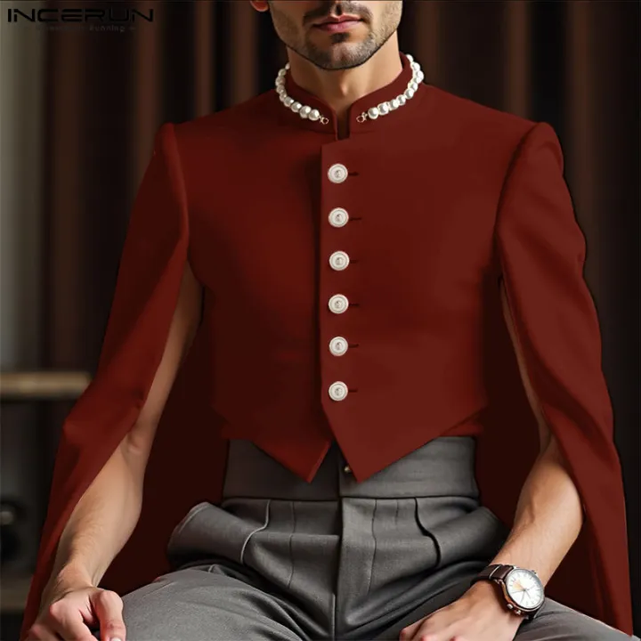 INCERUN Jackets For Men Autumn Trendy Deconstructed Slit-sleeve Commute ...