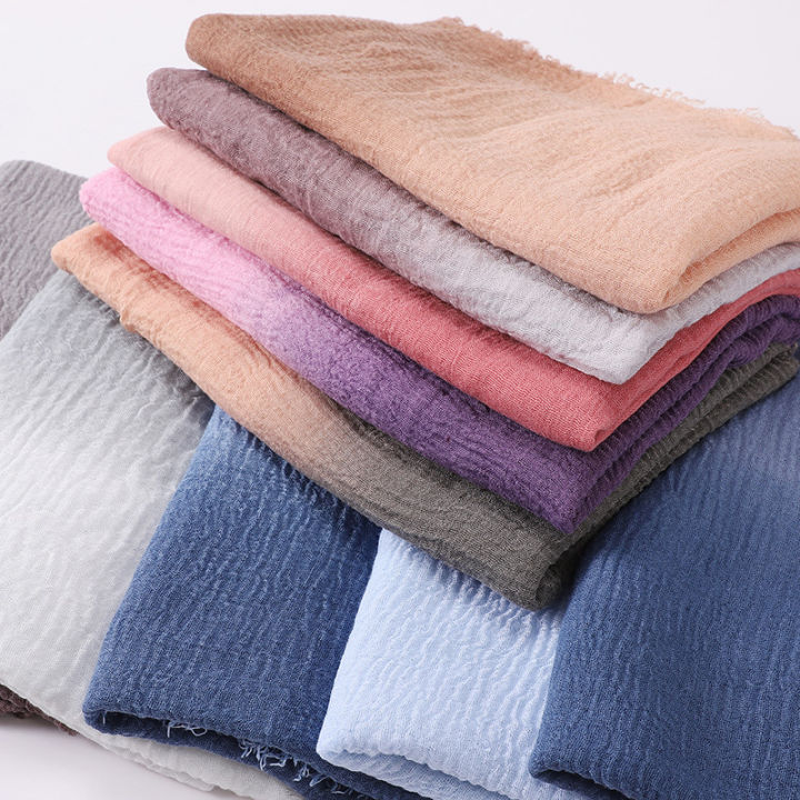 Jifang Gradient Color Cotton Linen Pashmina Shawl Fashion Double Colors ...