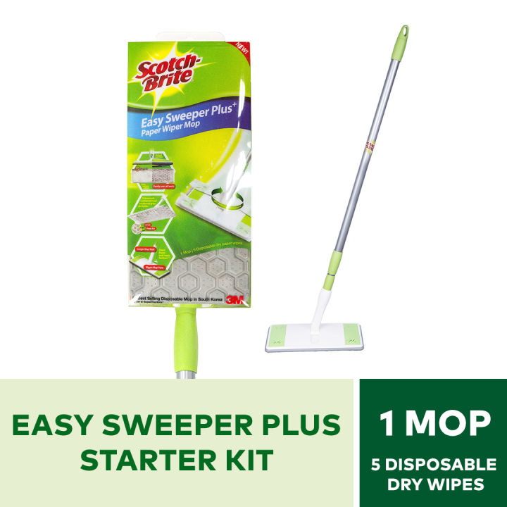 3M™ Scotch-Brite™ Easy Sweeper Plus Paper Wiper Mop, Refill available ...