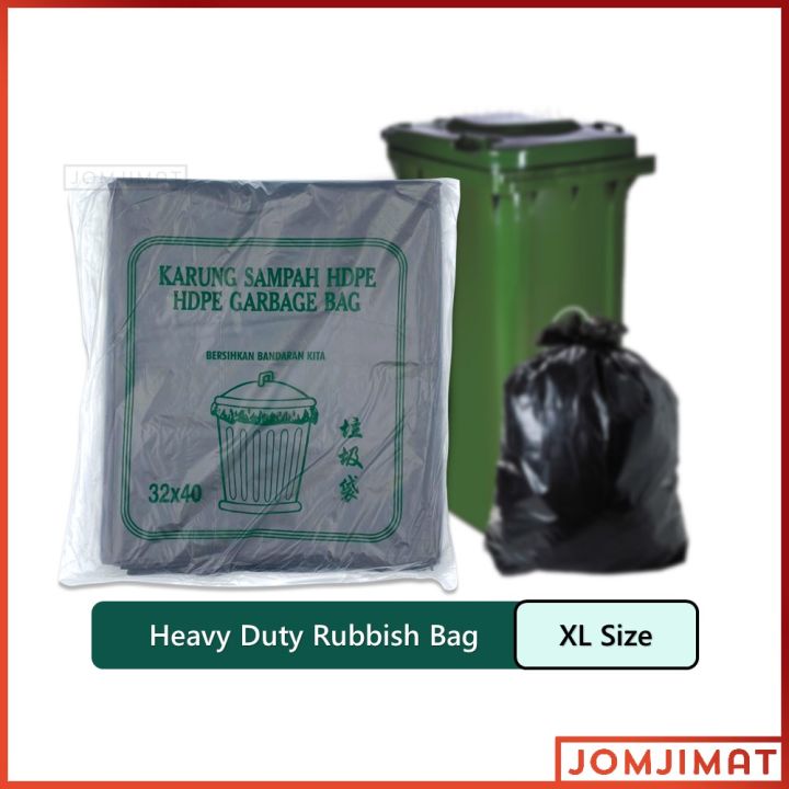 HDPE Industri Heavy Duty Rubbish Garbage Bag XL Size (32”x40”)/Garbage ...