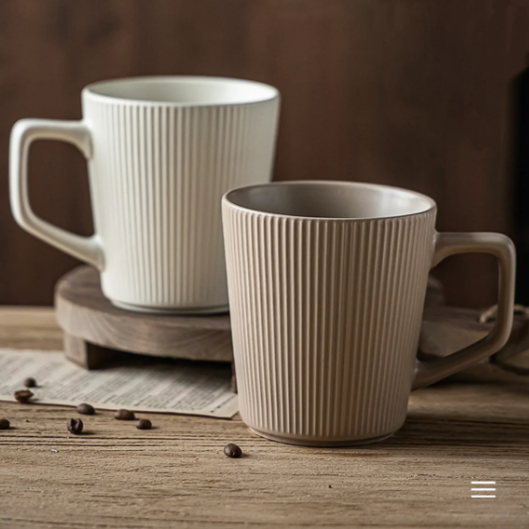 Kitchen Plus 500mL Japanese Retro Style Embossed Large Capacity Coffee ...