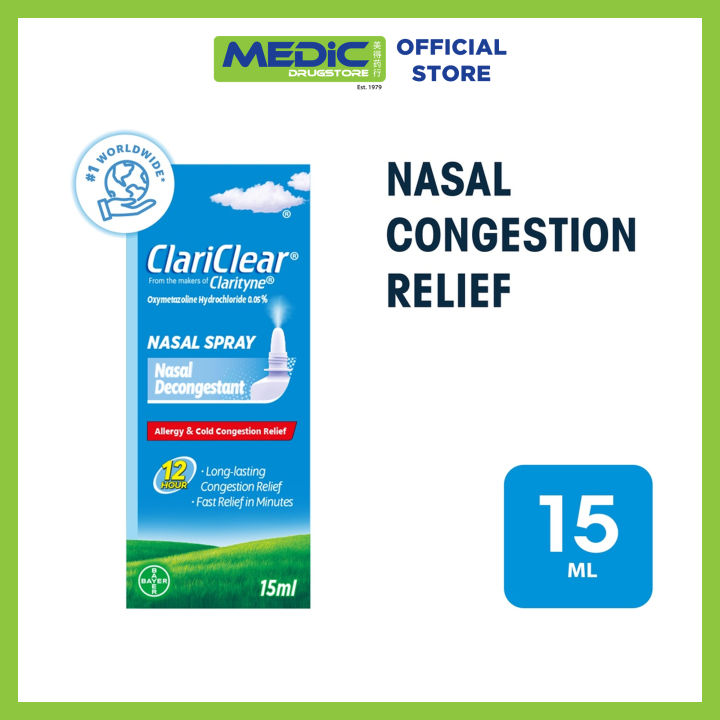[Bundle of 3] ClariClear Fast Acting 12 hours Nasal Decongestant Spray ...