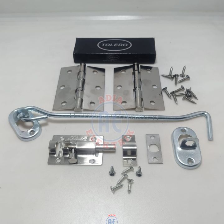 Paket Engsel Jendela Kayu 3 Inch Termurah - Hak Angin Cantolan Penahan ...