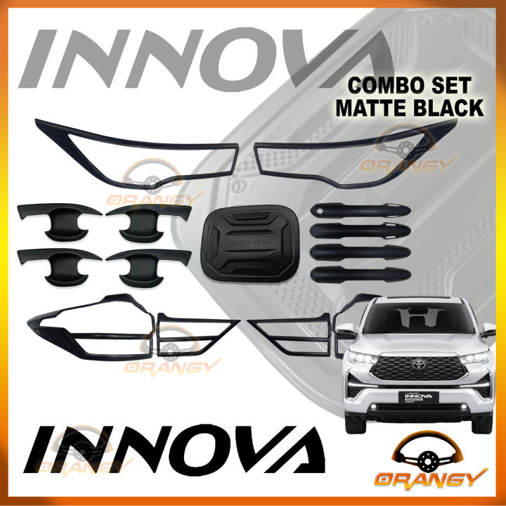 Toyota Innova ZENIX 2023 to 2025 Combo Set Garnish Matte Black ( car ...