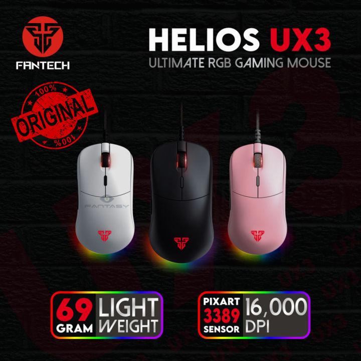 FANTASY FANTECH HELIOS UX3 Gaming Mouse PIXART 3389 16000DPI 69G Light ...