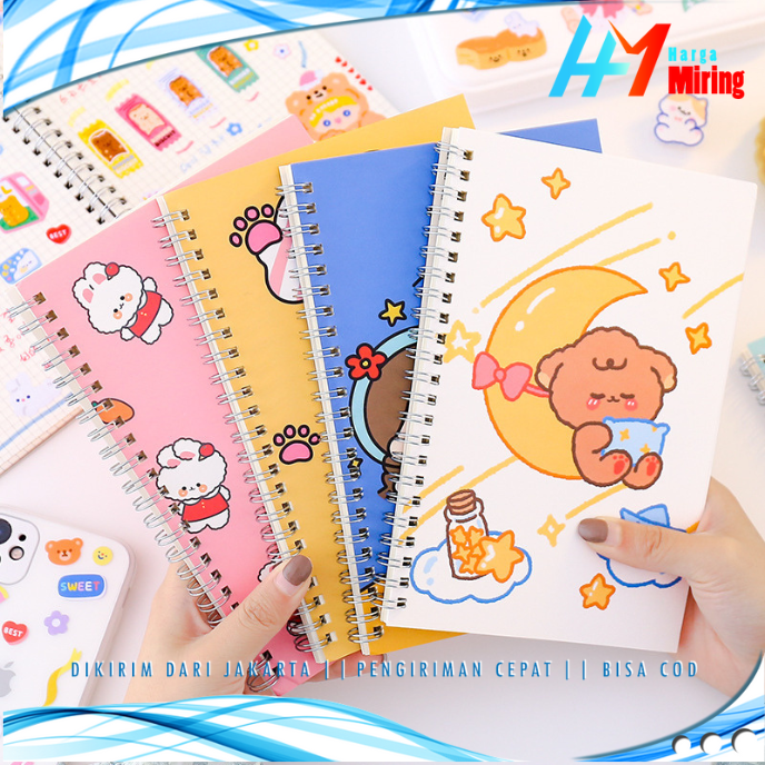 Buku Catatan Notebook A5 Lembar Buku Diary Aesthetic Motif Kartun Gaya ...