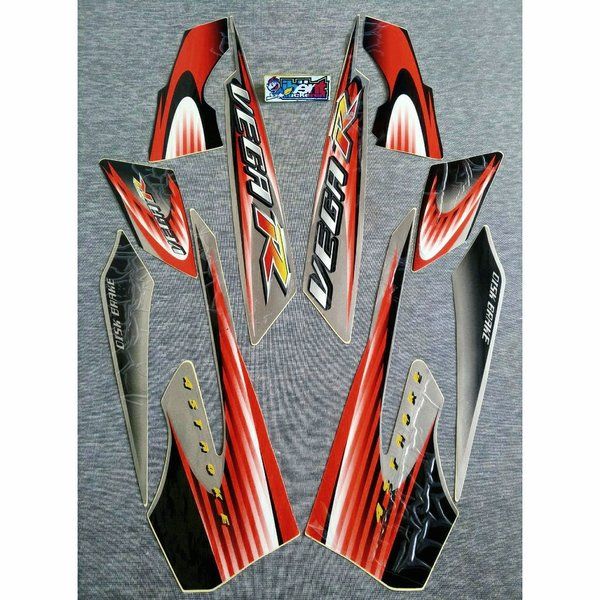 STRIPING VEGA R SILVER MERAH TAHUN 2006 STIKER LIS STANDAR ORI YAMAHA ...