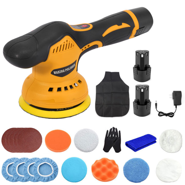 Cordless Car Buffer Polisher,12V Lithium Rechargeable Battery Brushless ...