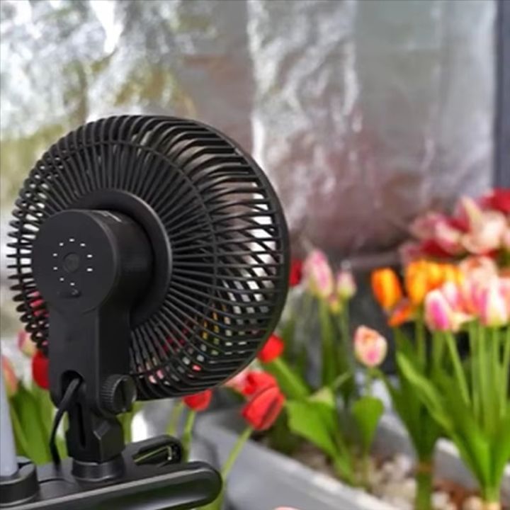 Hydroponics 6-Inch Clip-on Fan with Redesigned EC Motor and 10 Speeds ...
