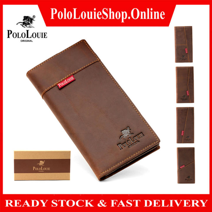Original Polo Louie Luxury Genuine Cow Leather Men's Long Wallet ...