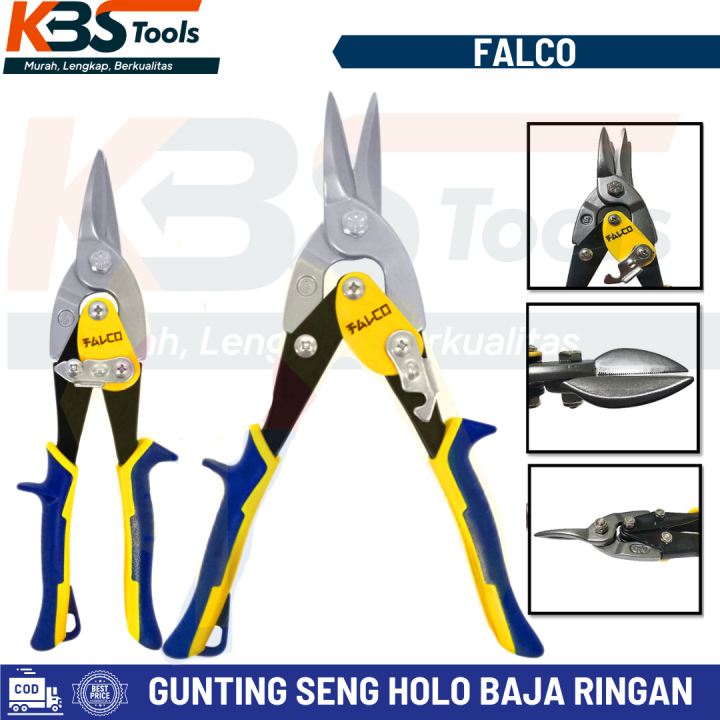 Gunting Seng Holo Baja Ringan 10" Inch Plat Besi Lurus Falco 25 Cm ...
