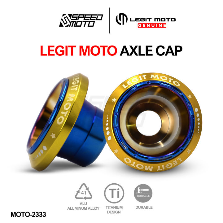 LEGITMOTO UNIVERSAL CNC FULL ALLOY TITANIUM DESIGN AXLE CAP FOR ...