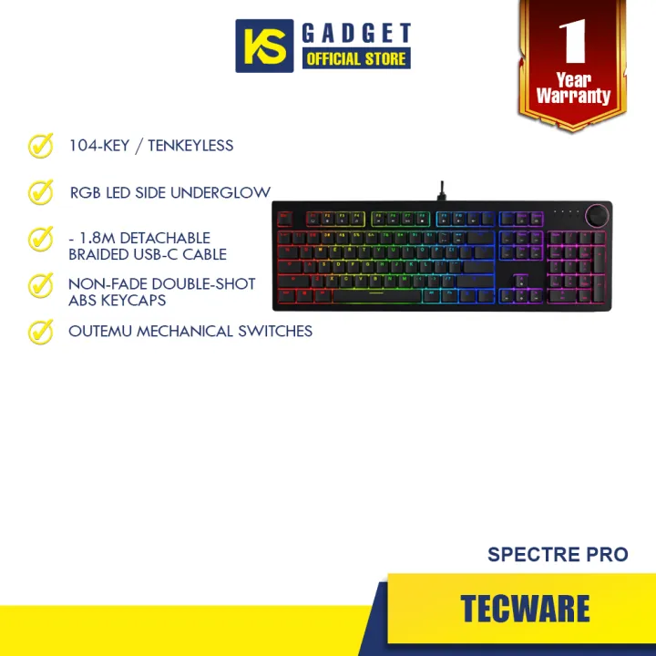 TECWARE SPECTRE PRO RGB BACKLIT MECHANICAL SWITCH (RED / BLUE / BROWN ...