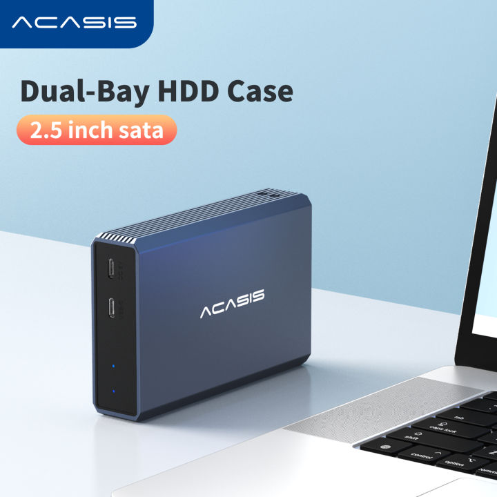 Acasis 2.5 Inch HDD Dual Bay External Drive Enclosure SSD For SATA Hard ...