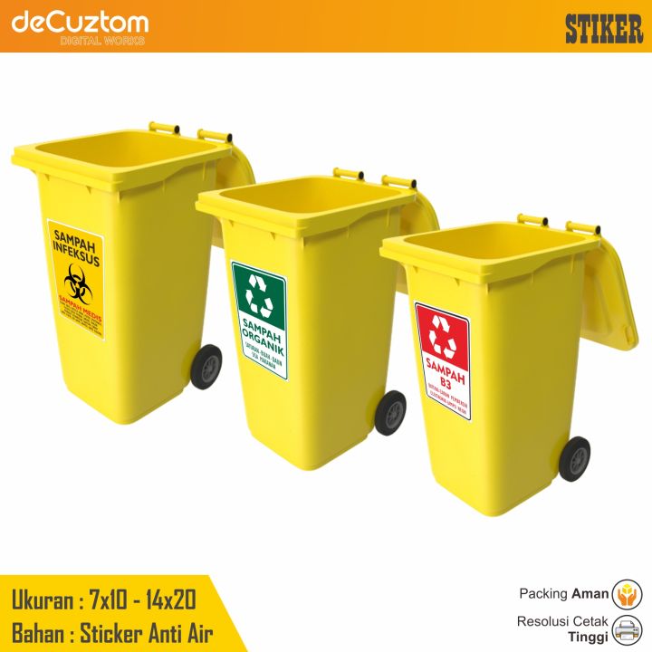 Stiker label Sticker penanda jenis sampah Label Sampah Medis Non Medis ...
