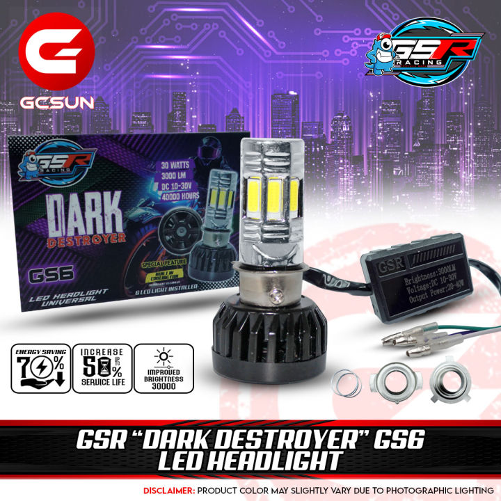 GSR "DARK DESTROYER" GS6 LED HEADLIGHT - GCSUN MOTORCYCLE | Lazada PH