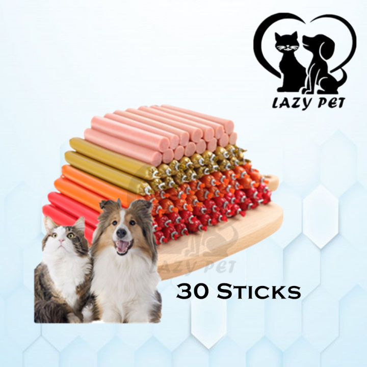 Lazy Pet Dog Cat Sausage / Hotdog Treats Cat Snack - (15g x 30) 30 ...