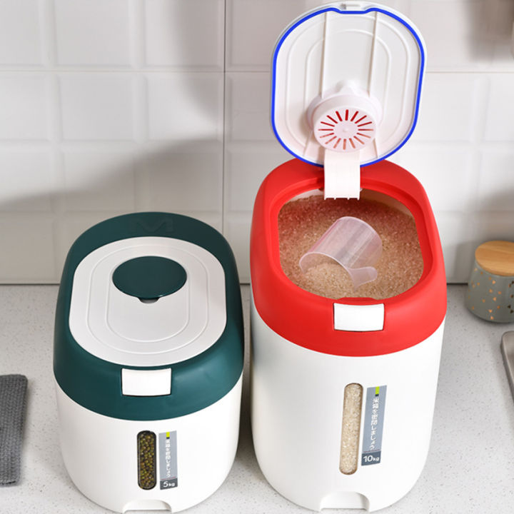 5kg Rice Dispenser Kitchen Organization Cereal Dispenser Bucket ...