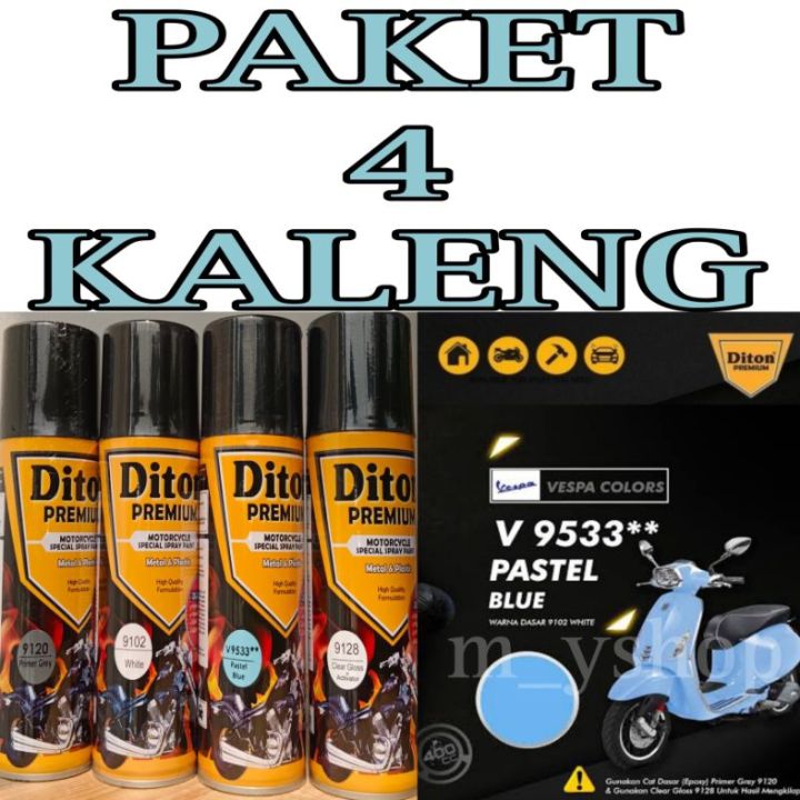 PAKET 4 KALENG pilok pilox diton premium PASTEL BLUE V9533** biru ...