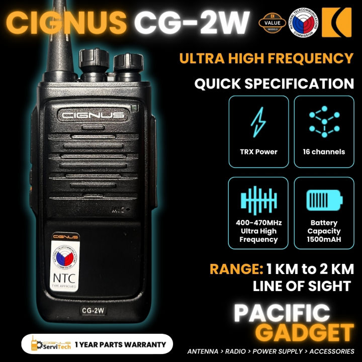 Cignus CG-2W portable two way radio UHF 400 to 470 Mhz | Lazada PH