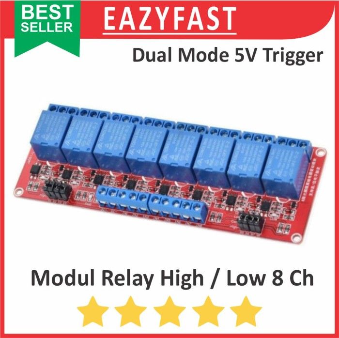 Modul Relay Active Aktif High Low Level Trigger 8Ch 8 Ch Chanel Channel ...