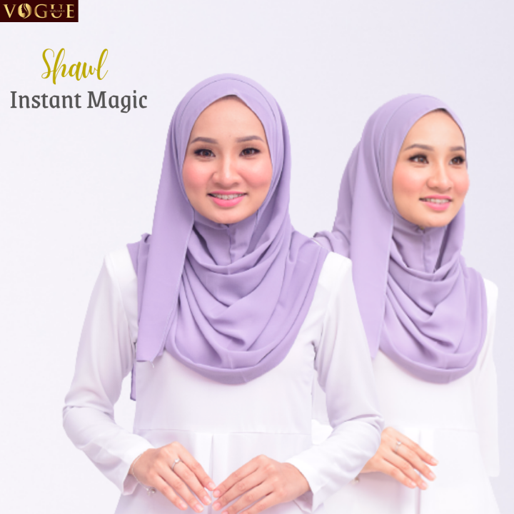 Instant Shawl Magic Panjang Tudung by Vogue Muslimah | Lazada