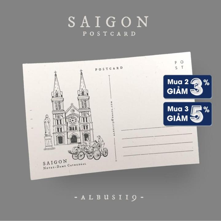 Postcard Saigon | Bưu Thiếp chủ đề Sài Gòn giấy dày [HÀNG THIẾT KẾ ...