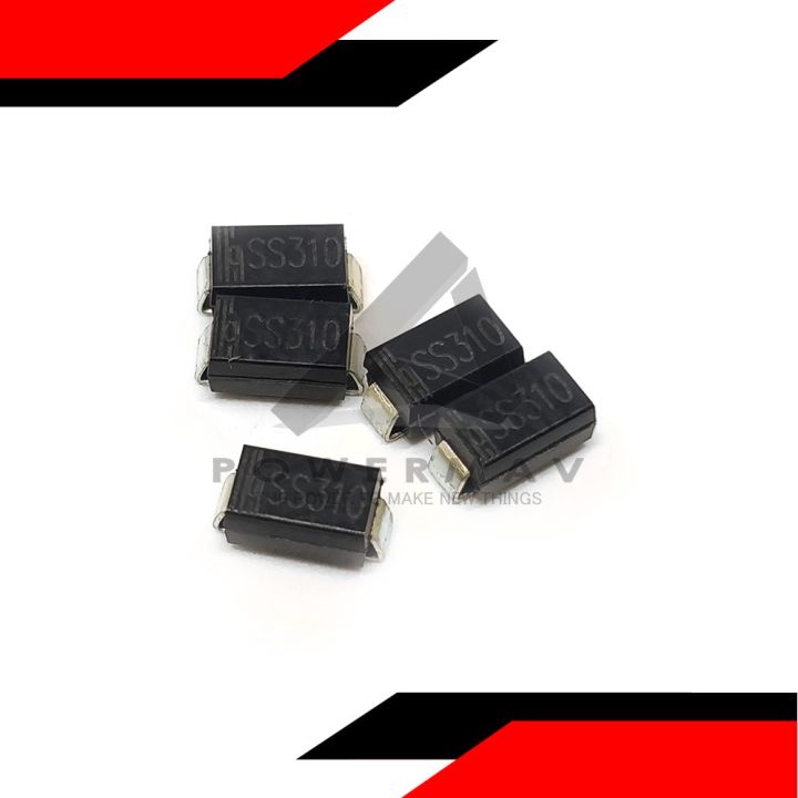 5pcs ss310 diode smd s310 SR3100 Schottky Barrier Rectifier Diode 3A ...