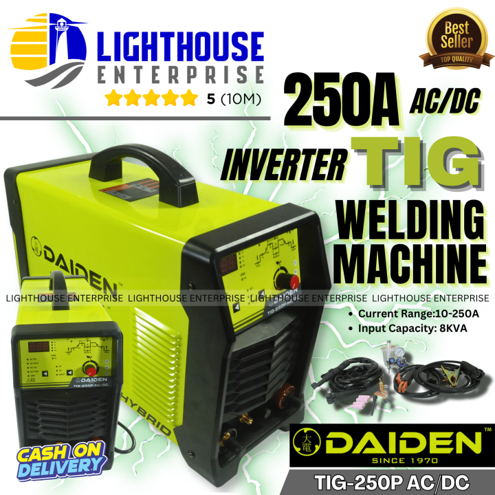 DAIDEN Japan Inverter Welding Machine - AC/DC 250A TIG (TIG-250P AC/DC ...