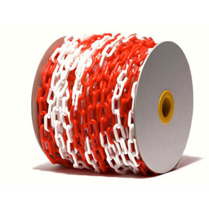 YMK PVC Safety Plastic Chain Red White Chain For Road Safety (6MM x 20M ...