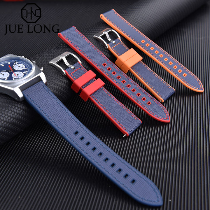 FKM Watch Band Genuine Leather Straps 20mm 22mm Diving Watch ...